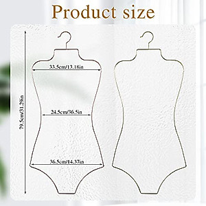 10 Pack Gold Bikini Hanger Body Shape Lingerie Hangers Rose Gold Wire Body Shape Metal Display Swimsuit Hanger for Boutique Closet Clothes Dress Bathing Suit Form