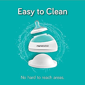 Nanobebe Breastmilk Baby Bottle Bundled with Travel Cooler, Grey Breast Milk Bottle 3-Pack (5oz) and Travel Cooler Bag, Ice Pack Included (12 Items)