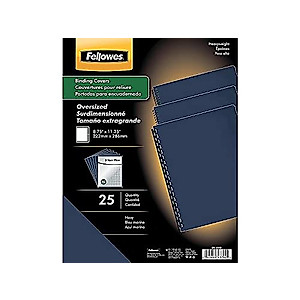 Fellowes 5225301 Thermal Covers, 1/16-Inch, 2-15 Sht Cap, 10/Pk, Clear/Black
