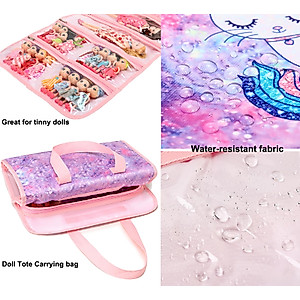 JIANYA Dolls Storage Bag Toys Display Carrying Storage Organizer Clear View Compatible with All Surprise Dolls Small Toy, Mermaid Scales