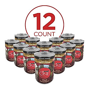 Purina ONE Wet Dog Food True Instinct Classic Ground Grain-Free Formula With Real Turkey And Venison High Protein Wet Dog Food - (Pack of 12) 13 oz. Cans