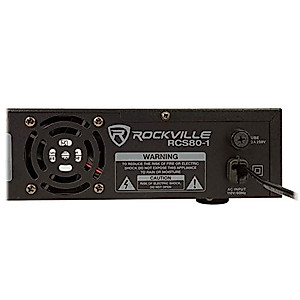 Rockville Commercial Restaurant Amp+(8) 6" Black Ceiling Speakers+Wall Control