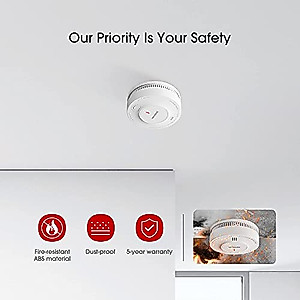 X-Sense Smoke Alarm, 10-Year Battery Fire Alarm Smoke Detector with LED Indicator & Silence Button, SD2J0AX