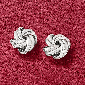 Ross-Simons Italian Sterling Silver Love Knot Earrings