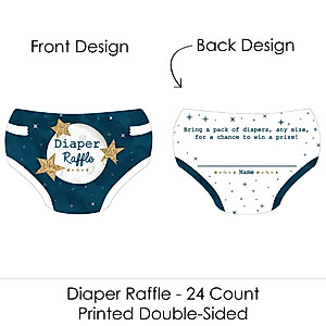 Big Dot of Happiness Twinkle Twinkle Little Star - Diaper Shaped Raffle Ticket Inserts - Baby Shower Activities - Diaper Raffle Game - Set of 24