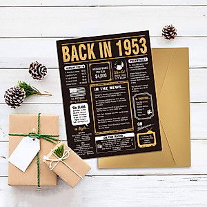 Ogeby Funny 71th Birthday Gifts for Women Men, Jumbo 71th Birthday Card for Dad Mom Grandma, Gifts for 71 Year Old Woman, Happy Back in 1953 Birthday Cards Gifts