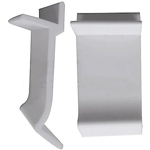 KOMORAX (8) Table Rim Clip - 1.230" X .765" – 1 1/4" x 3/4" – Natural Nylon Supports Glass and Acrylic Table Tops White Patio Furniture Clips