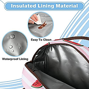 Tirrinia Lunch Bags for Women Men, Cute Insulated Lunch Tote Bag for Women, Fashionable Lunch Box for Adult, Reusable Large Cooler Lunch Bag for Working/Picnic - Pink Melon