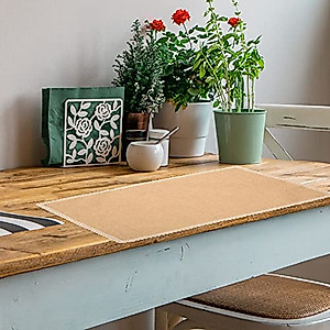 Kichvoe Dining Table Decor Lace Trim 6Pcs Burlap Placemats Lace Jute Rustic Farmhouse Table Mats for Special Occasions Parties Weddings Holidays - Brown Dining Table Decor Lace Trim