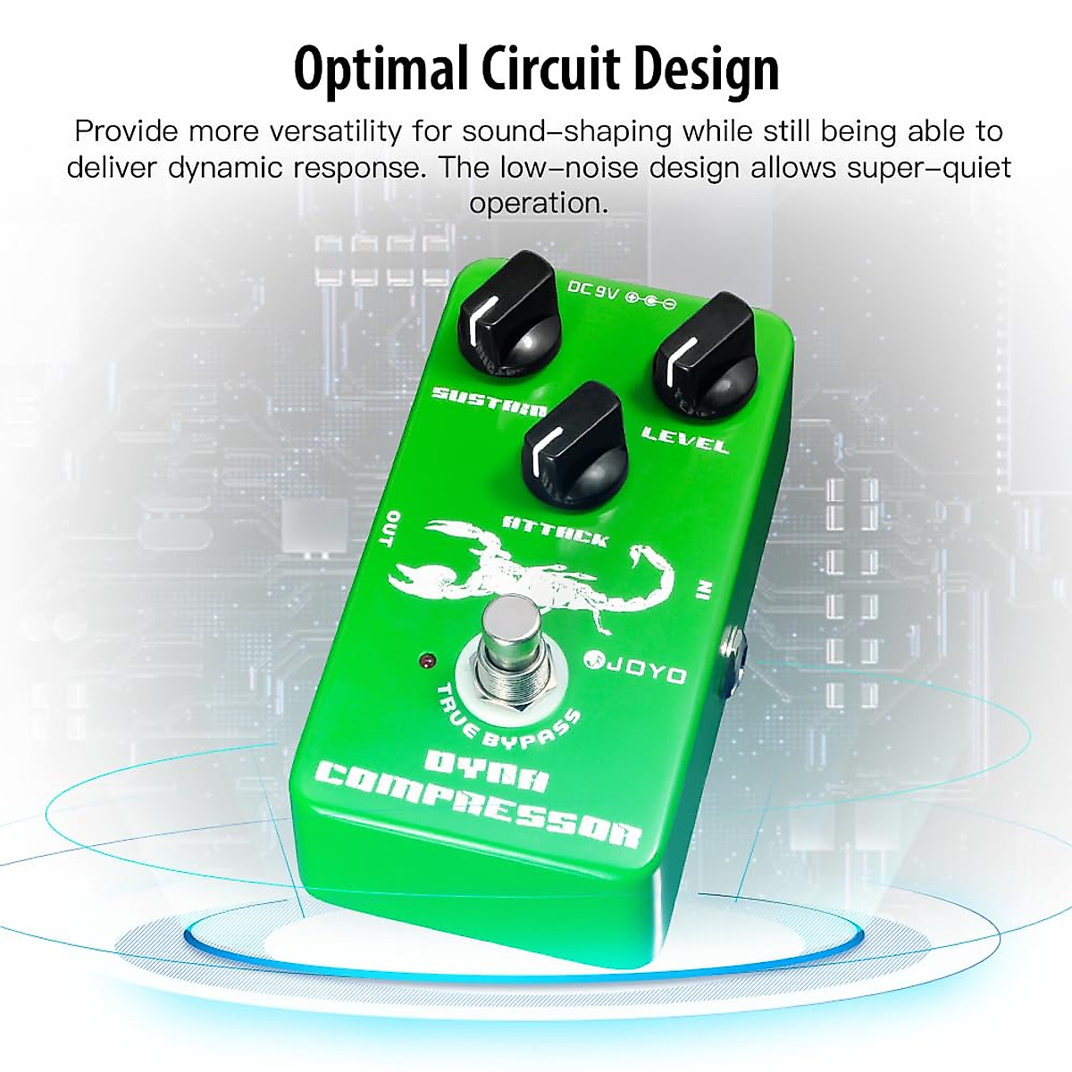 JOYO Dyna Compressor, JF-10 Model for Electric Guitar & Bass, Classic Ross Re-creation, Low Noise, True Bypass