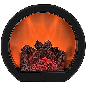 Zhongdawei Fireplace Lamp, LED Fireplace Lantern Touch Switch Simulation LED Desk Stove LED Lantern with Realistic Flame Realistic Fireplace Lantern Fireplace Lamp