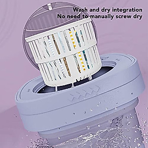 Dpofirs Foldable Washing Machine, 6.5L Portable Washing Machine for Baby Girls Clothes Socks Underwear Towels, Mini Small Portable Washer for Apartment RV Camping, Gifts (US)
