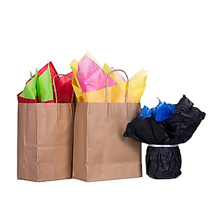 Paper Bags with Handles Bulk 6.25 X 3.5 X 8 [50 Bags] Ideal for Shopping, Packaging, Retail, Party, Craft, Gifts, Wedding, Recycled, Business, Goody and Merchandise Kraft Bag (Brown)