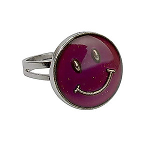 RIMOBUL Authentic Adjustable Mood Ring,Smiley Face，Magic Eyes - Pack of 3