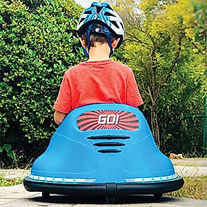 The Bubble Factory Electric RC Kids Bumper Car with Light and Music , Blue Large