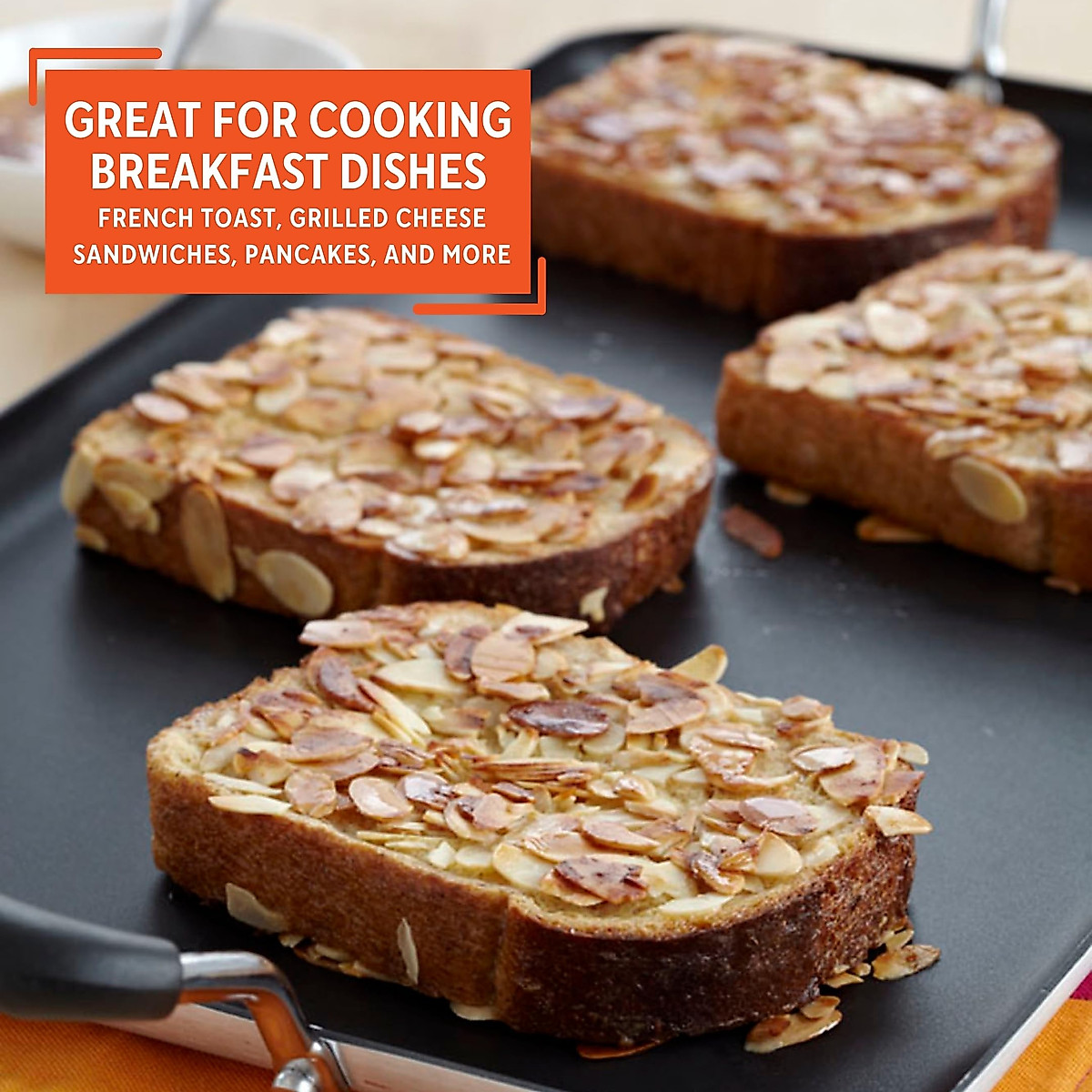 IMUSA USA, Black IMU-1818TGT Soft Touch Double Burner/Griddle, 20" X 12"