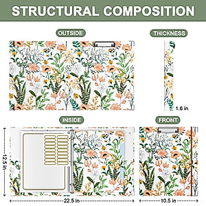 Rouidr 3 Ring Binder with clipboard, 1 inch 8.5 x 11 in Letter Size View Binders Organizer with Dividers Tabs & Clear Sleeves, School Supplies, Office Supplies, Cute Flower