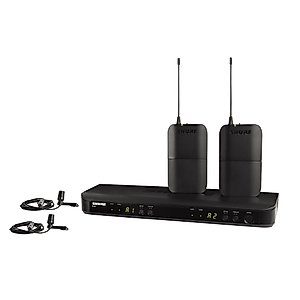 Shure BLX188/CVL Wireless Microphone System - 14-Hour Battery Life, 300 ft Range, UHF | Includes (2) Lavalier Mics, Dual Channel Receiver | J11 Band (BLX188/CVL-J11)
