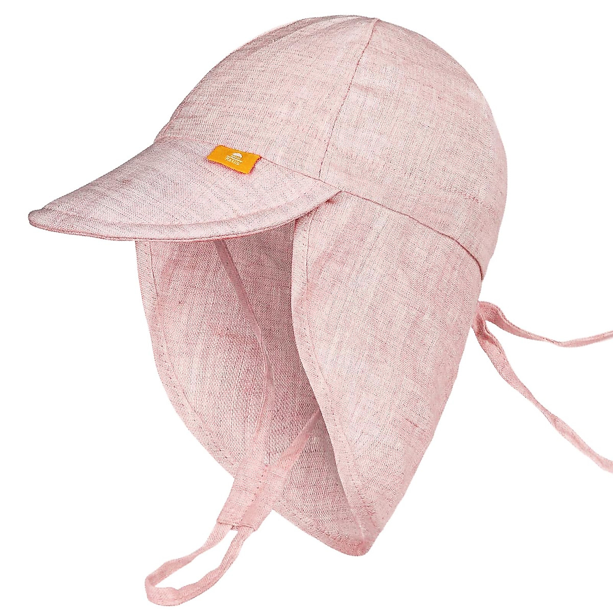 Baby Sun Hat Summer Baby Hats with Neck Flap Linen Breathable Infant Boy Girl Sun Hat Lightweight Packable Baby Swim Hat Pink