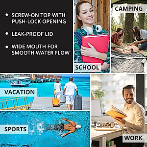 Costablue Santa Monica Vacuum Insulated Double Wall Stainless Steel Water Bottle 500 ml, Push Open & Close Lid, Reusable Water Flask – 17 Ounces, Moonlight Blue & Ocean Blue Combo