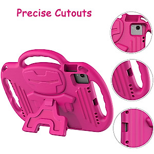 MENZO Kids Case for iPad Air 5th/4th Generation (2022/2020),iPad Air 10.9 inch Case, Light Weight Shockproof Shoulder Strap Handle Stand Kids Case for iPad Air 5/4, iPad Pro 11 2021/2020/2018, Rose