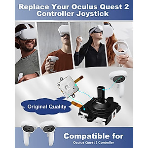 Joystick Replacement Kit for Oculus Quest 2 Controller/ Meta Quest 2 Controller, Repair Accessories for Oculus Quest 2 Controller, (Black (13-in-1))