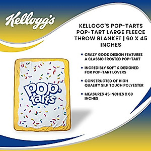 JUST FUNKY Kellogg's Pop-Tarts Pop-Tart Large Fleece Throw Blanket | Pop-Tarts Soft Blankets and Throws | Official Pop-Tarts Throw Blankets | Measures 60 x 45 Inches
