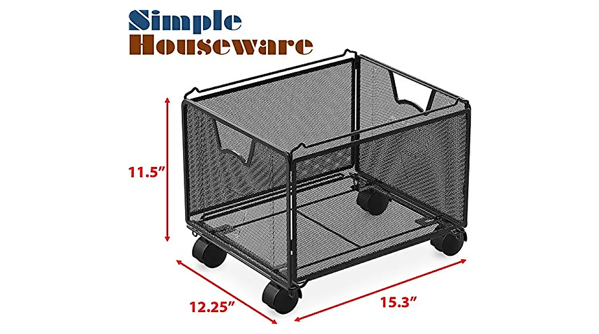 Stackable File Organizer with Wheels | SimpleHouseware Mesh
