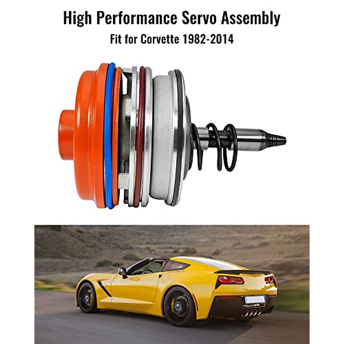 High Performance Servo Assembly and Red Cover and Snap Ring Fit for Corvette 1982-2014 700R4 4L60E 4L65E 4L70E
