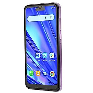 Shanrya 4GB 32GB Phone, IP14 Pro 6.1 Inch Cell Phone Ultra Thin Purple 3 Card Slot Face Recognition for Daily Life (US Plug)