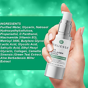 TRUESSE AHA Collagen Serum - Serum for Face - Collagen Peptide - Nighttime Moisturizer - Anti-Aging Serum - Overnight Facial Serum, 1 fl oz…