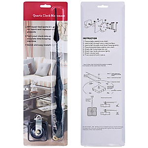 High Torque Quartz Clock Movement Clock Replacement Mechanism with 12 Inch Long Spade Hands for DIY Clock (Black, Shaft Length 1/10 inches/ 23 mm Shaft Length)