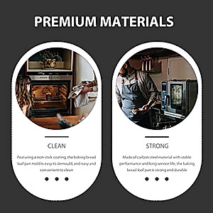 Kichvoe Toast Mold Loaf Pan Rectangular Toast Baking Mold Carbon Steel Bread Pan Molds for Kitchen Oven Baking 25CM (Black) Household Toast Mold