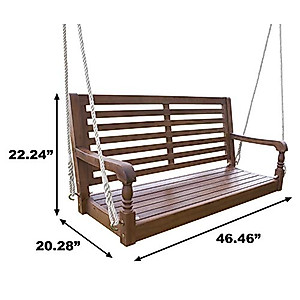 northbeam SWG0120210010 Nantucket Porch Swing, Acacia, Natural, 20.28″d x 46.46″w x 22.24″h