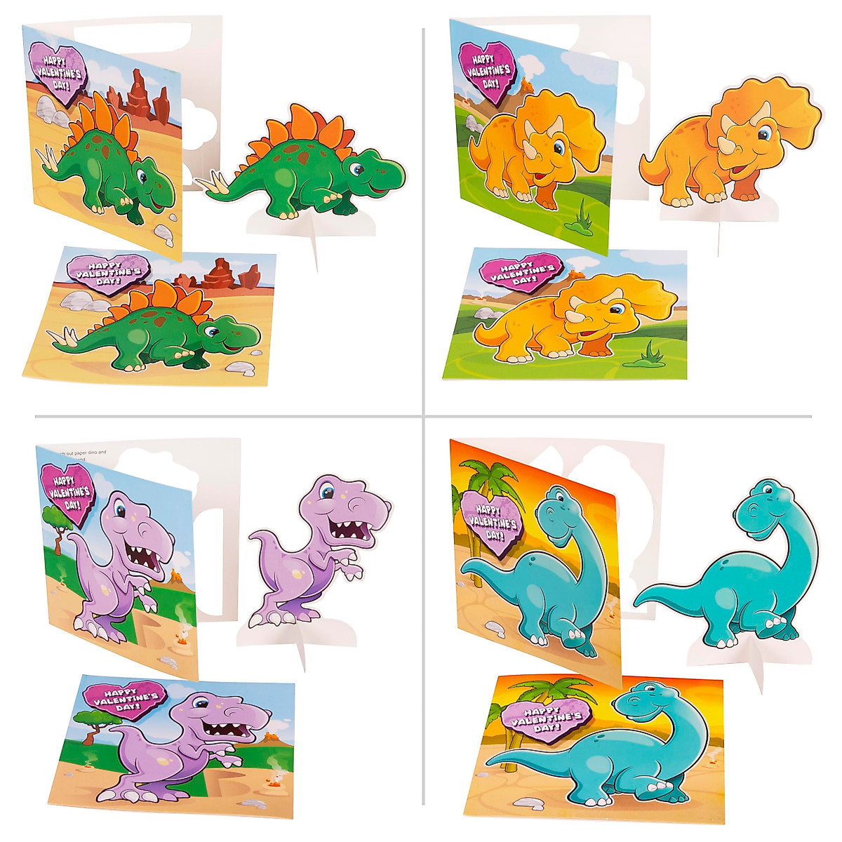 28-Pack Pop Out Dinosaur Valentines Day Cards with Envelopes & Sticker I Valentines Day Cards for Kids School I Valentines Day Gifts for Kids Party Favor I Exchange Valentines Cards for Kids Classroom