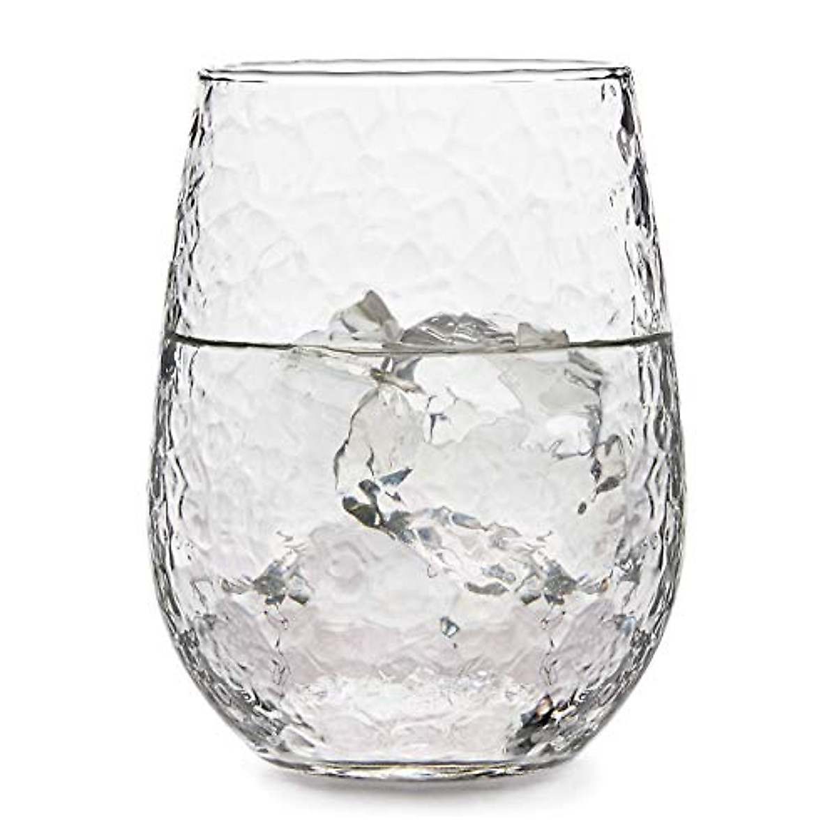 Libbey Hammered Stemless All-Purpose Wine Glasses, 17-ounce, Set of 8