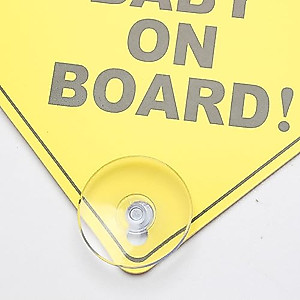 Jenbode Baby on Board Sticker for Cars 2PCS, Baby On Board Warning Signs with Suction Cups, Durable and Strong Without Residue