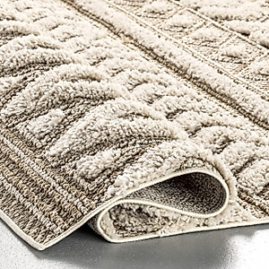 nuLOOM Rebecca High Low Textured Shaggy Area Rug, 8x10, Beige