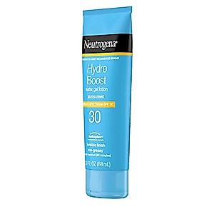 Neutrogena Hydro Boost Water Gel Sunscreen Lotion with Broad Spectrum SPF 30, Water-Resistant Hydrating Body Sunscreen, Non-Greasy & Moisturizing, Hyaluronic Acid, Travel Size, 3 fl. Oz