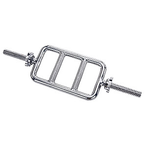 Sunny Health & Fitness 24 in Threaded Solid Chrome Tricep Bar with Ring Collars - STTB-24