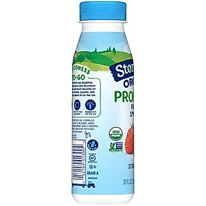 Stonyfield Organic Probiotic Strawberry Lowfat Yogurt Protein Smoothie 10 fl. oz. Bottle