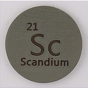 Scandium (Sc) 24.26mm Metal Disc 99.9% Pure for Collection or Experiments