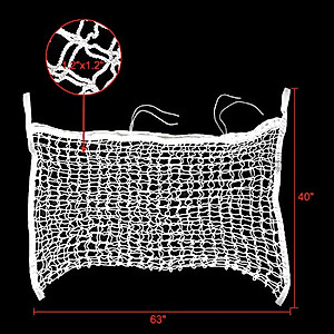 Mono-gatari Slow Feed Hay Net Bag Full Day for Horses, Goat Feeder Hay Net Horse Feeding Small Holes Adjustable Grazing Feeder (63" Length x 40" Width)