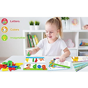 ShyLizard See and Spell Educational Toys, Flash Cards Learning Toys for Boys and Girls 3 4 5 6 Years Old, CVC Word Builders Toys for Preschool, Kindergarten and Homeschool Kids, 80PCS