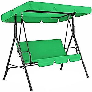 BTURYT Outdoor Porch Swing Canopy Waterproof Top Cover Set, Swing Canopy Replacement, Windproof Waterproof Anti-Uv Top Cover Swing Seat Cushion Cover(top Cover + Chair Cover)