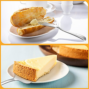 E-far Large Serving Utensils Set of 10, Stainless Steel Serving Spoon, Slotted Spoon, Fork, Tong, Cake Server and Butter Knife for Parties Buffet Banquet Kitchen, Mirror Finish & Dishwasher Safe