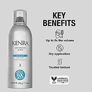 Kenra Dry Volume Burst 3 | Instant Volume Hairspray | Soft Hold Volumizing Spray | Dry Application | All Hair Types | 7.5 oz