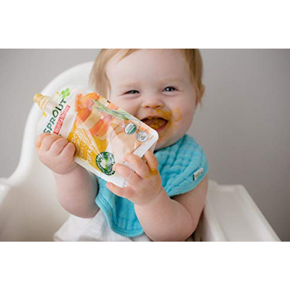 Sprout Organic Baby Food, Stage 3 Pouches, Garden Vegetables with Free-Range Turkey, 4 Oz Purees (Pack of 6)