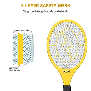 Electric Fly Swatter Racket - Indoor Bug Zapper for Home, Fly Zapper, Mosquito Killer, Gnat Control, Pest Insect Catcher, Fly Swatter & Bug Zapper Outdoor, Indoor Mosquito Zapper