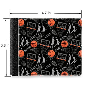 Ztion Unique Desige Pattern - Basketball Player Pattern, Slim Front Pocket Wallet Billfold RFID Blocking
